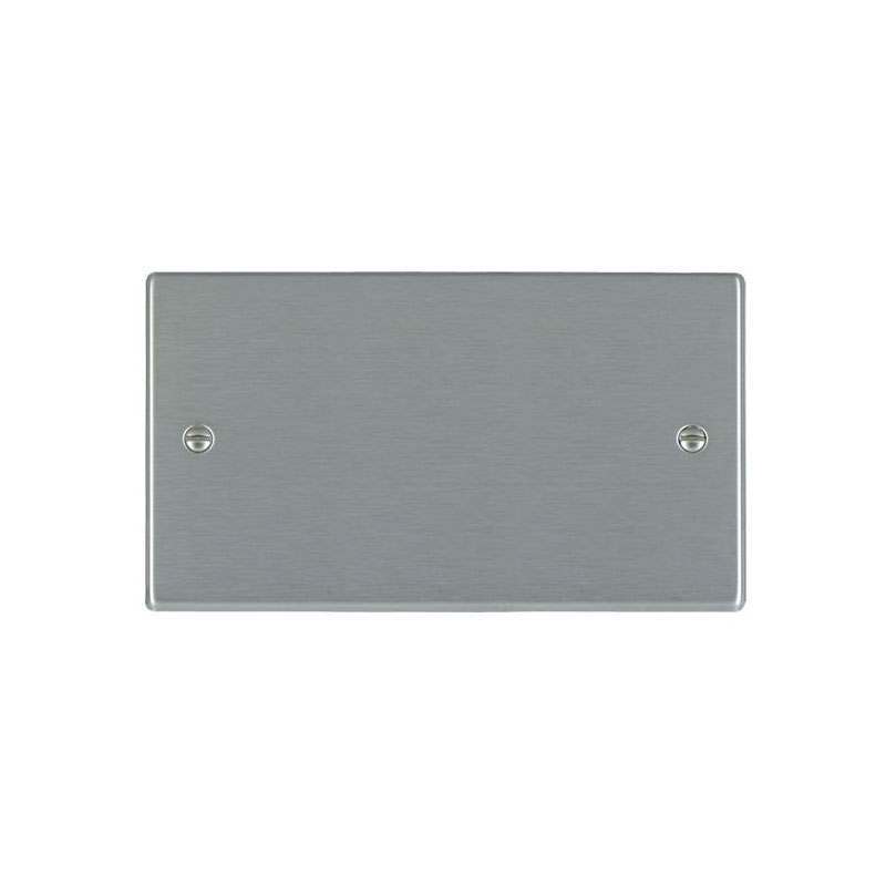 Hamilton 74BPD Satin Steel Double Blank Plate — SND Electrical