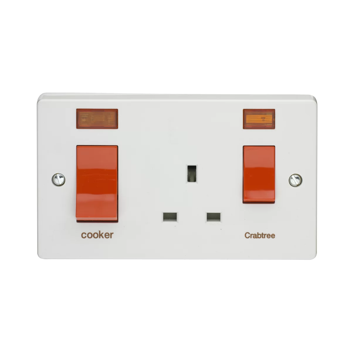 Crabtree 45A Double Pole Slim Cooker Control Unit With Neon Printed 'C ...